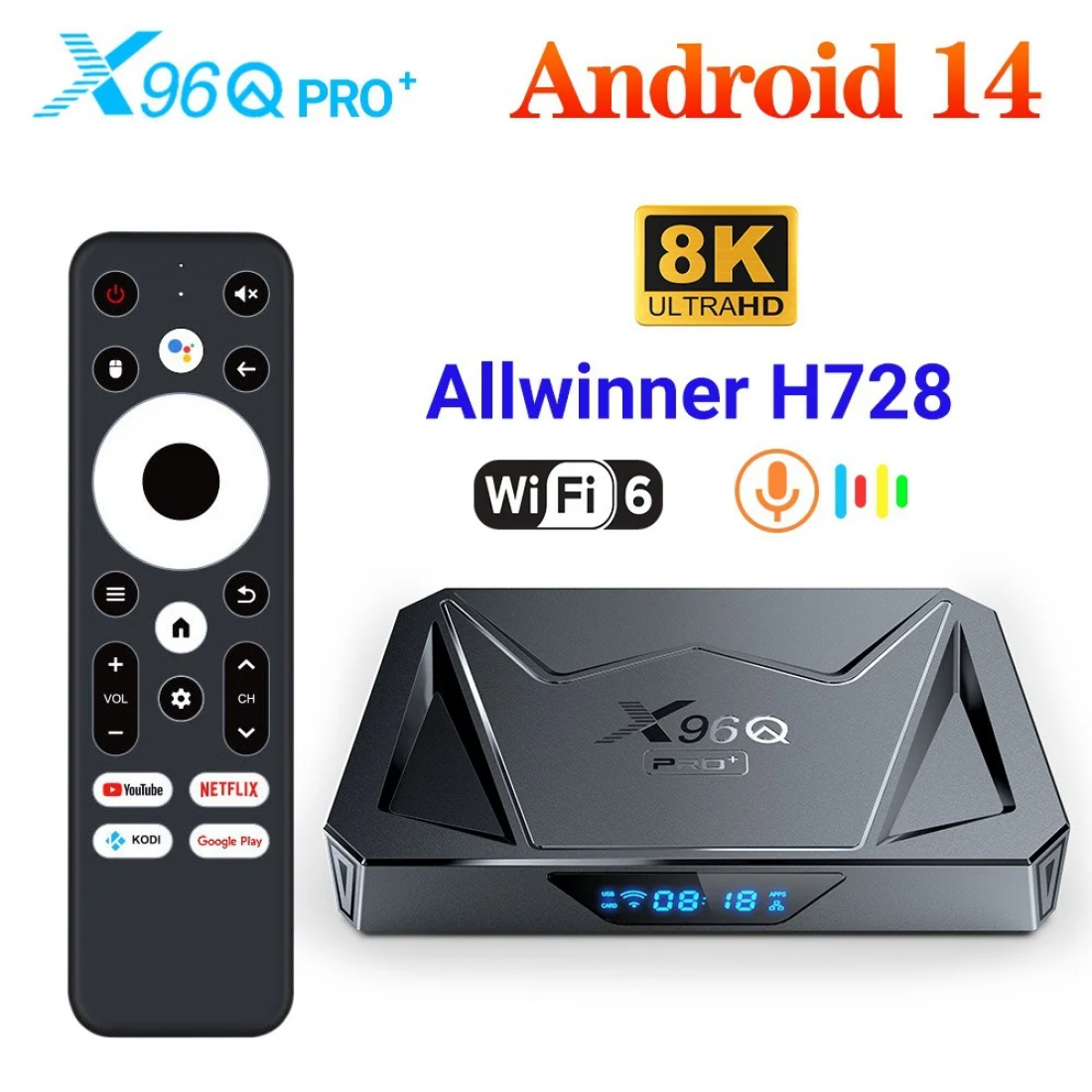 Android 14.0 TV Box,X96QPRO Allwinner H728 Octa-core ARM cortex-A55 RAM ...
