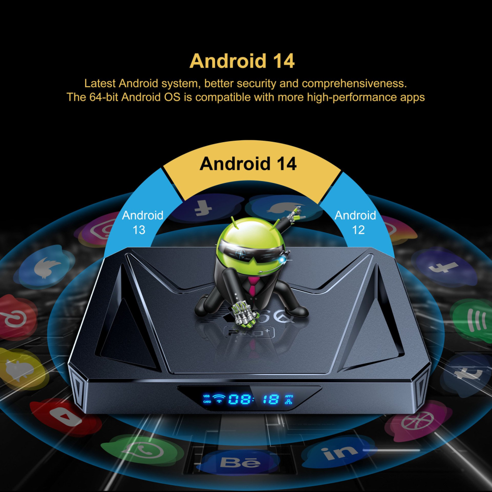 Android 14.0 TV Box,X96QPRO Allwinner H728 Octa-core ARM cortex-A55 RAM ...
